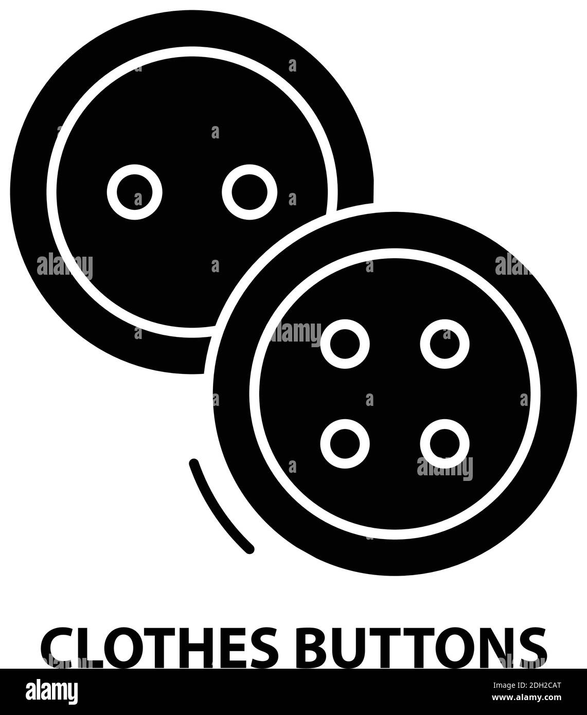 clothes buttons icon, black vector sign with editable strokes, concept ...
