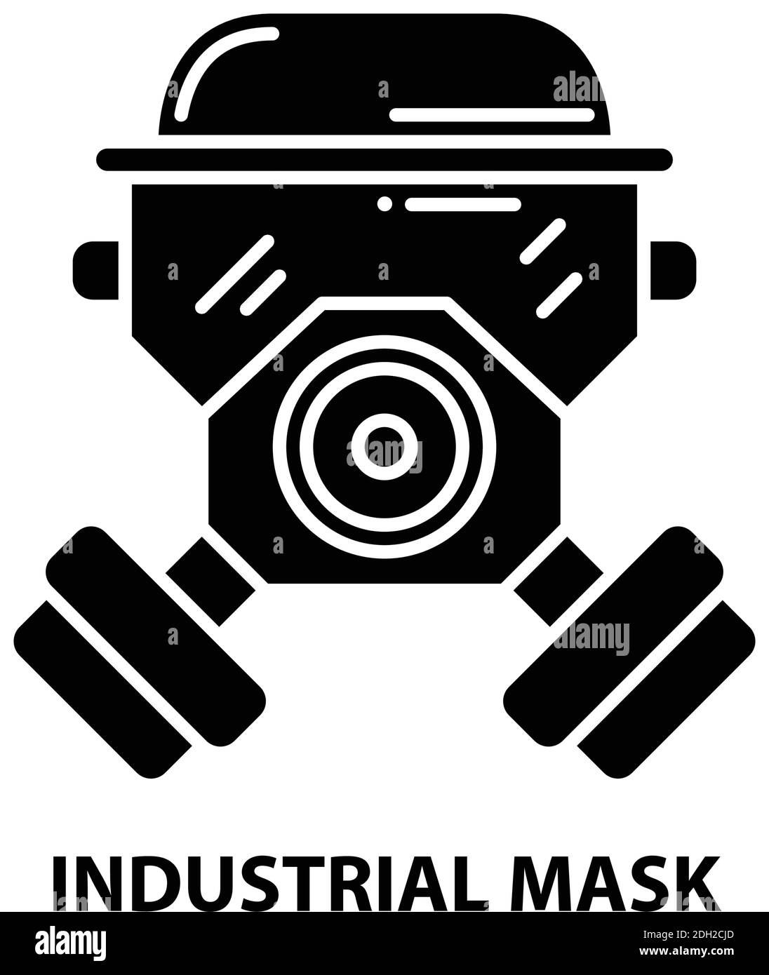 industrial mask icon, black vector sign with editable strokes, concept ...