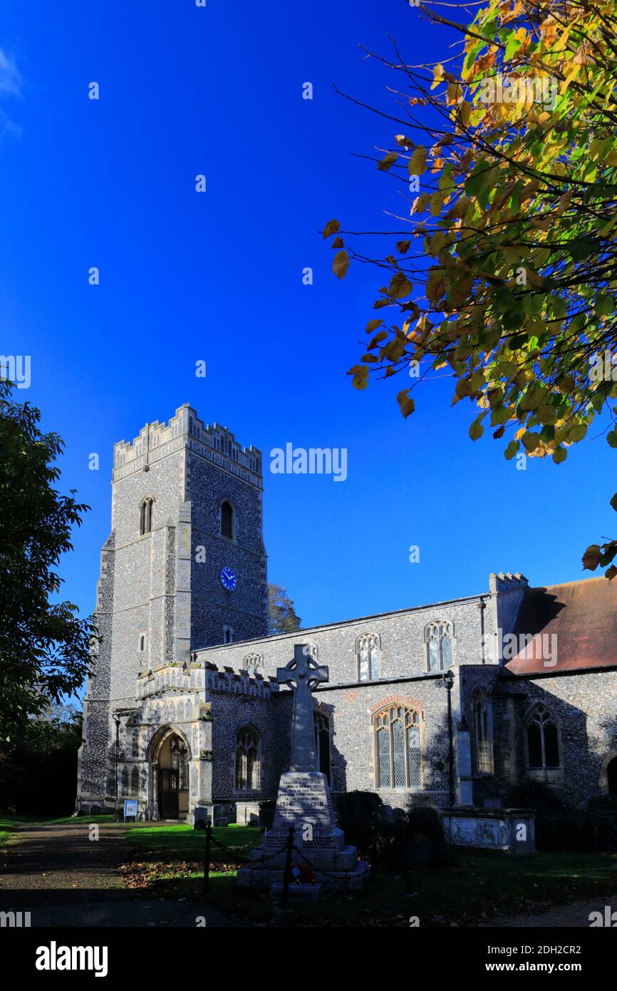 St Marys church, Ixworth village, Suffolk county, England, UK Stock ...