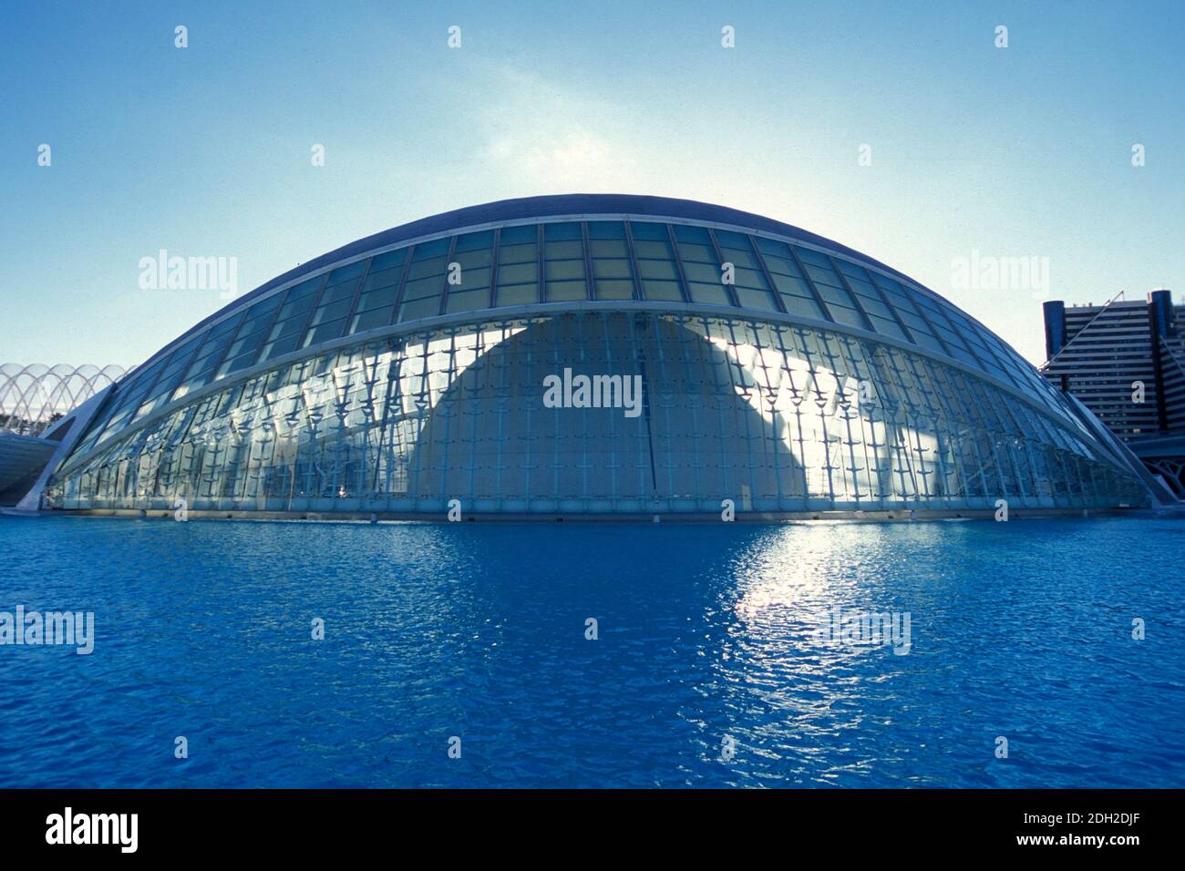 the architecture of l Hemisferic Imax Cinema Theater in the City of ...