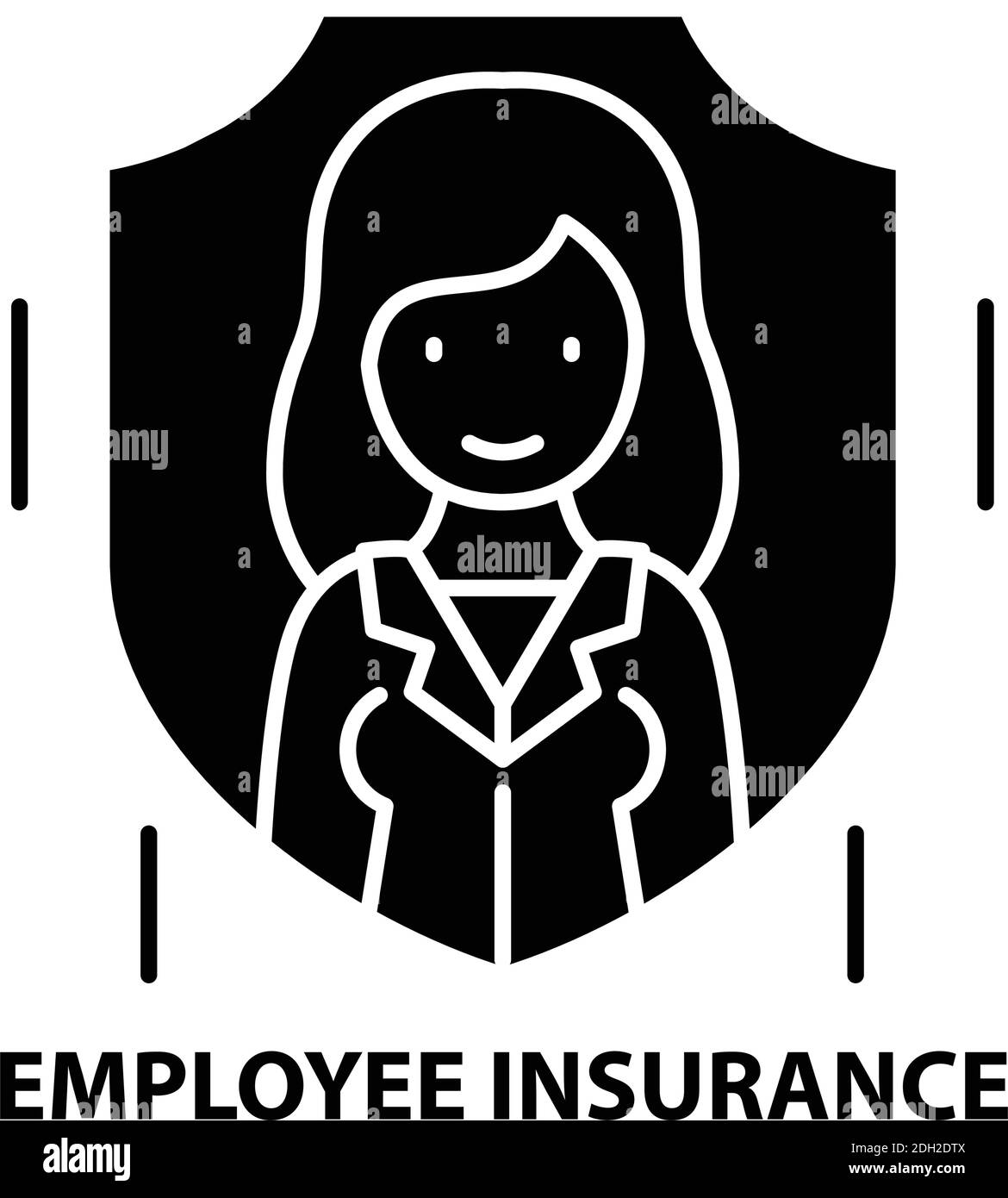 employee insurance icon, black vector sign with editable strokes ...