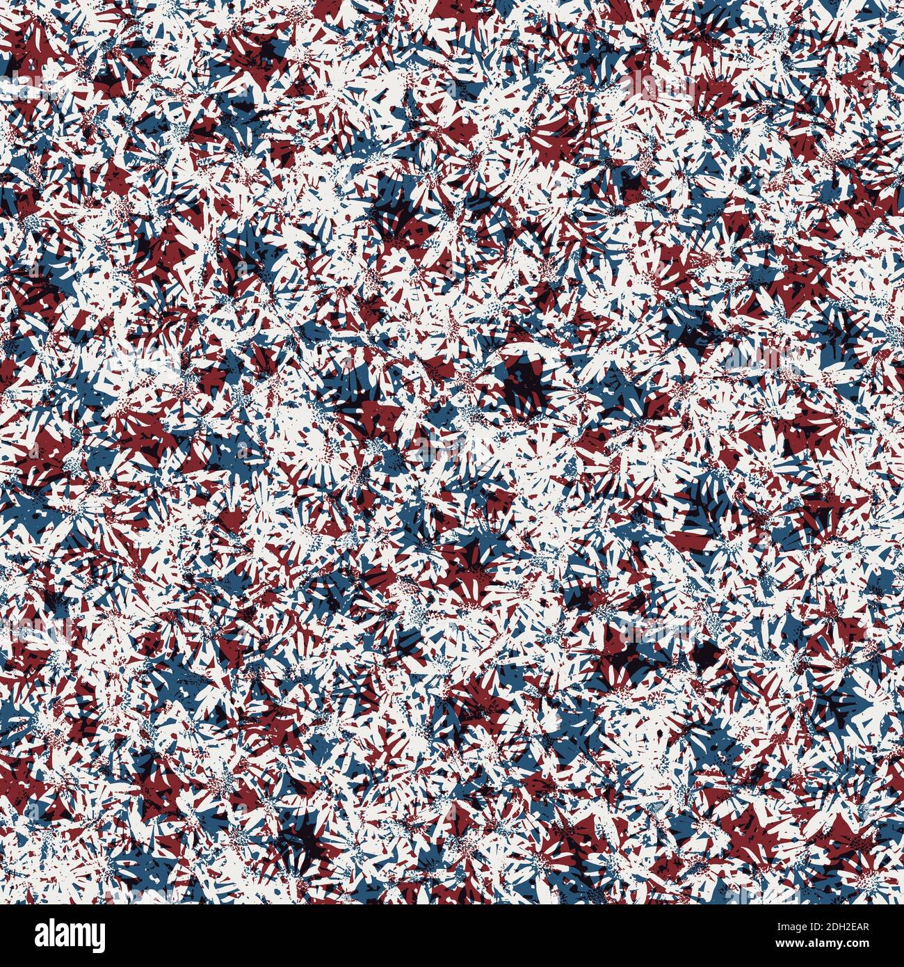 Seamless floral pattern in red blue black white Stock Photo - Alamy