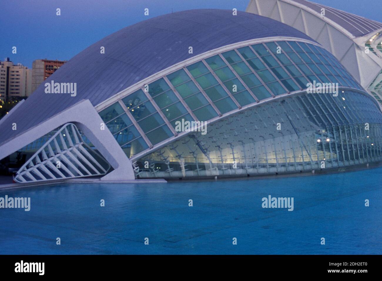 the architecture of l Hemisferic Imax Cinema Theater in the City of ...