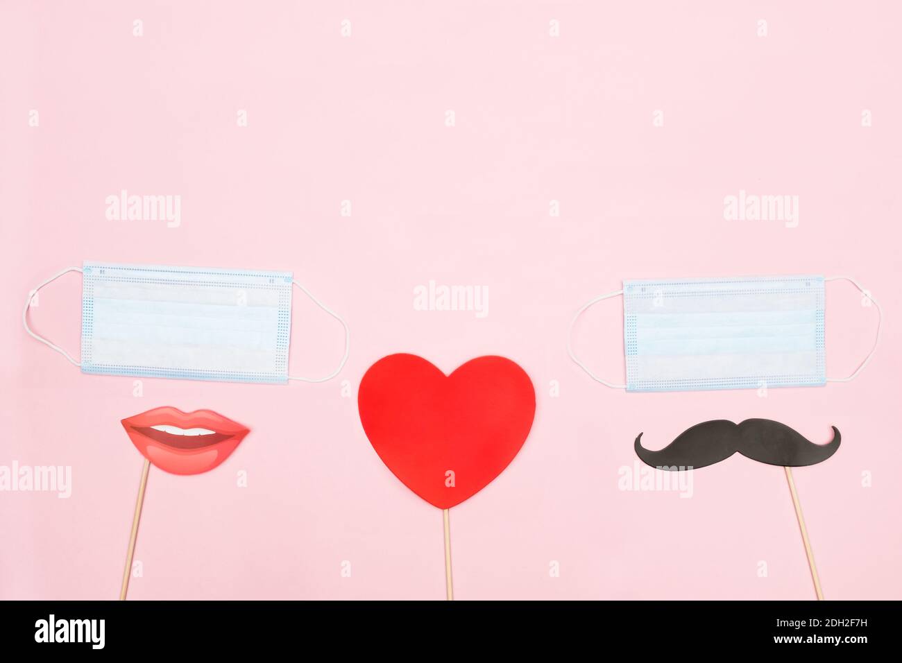 Red lips on mask hi-res stock photography and images - Alamy