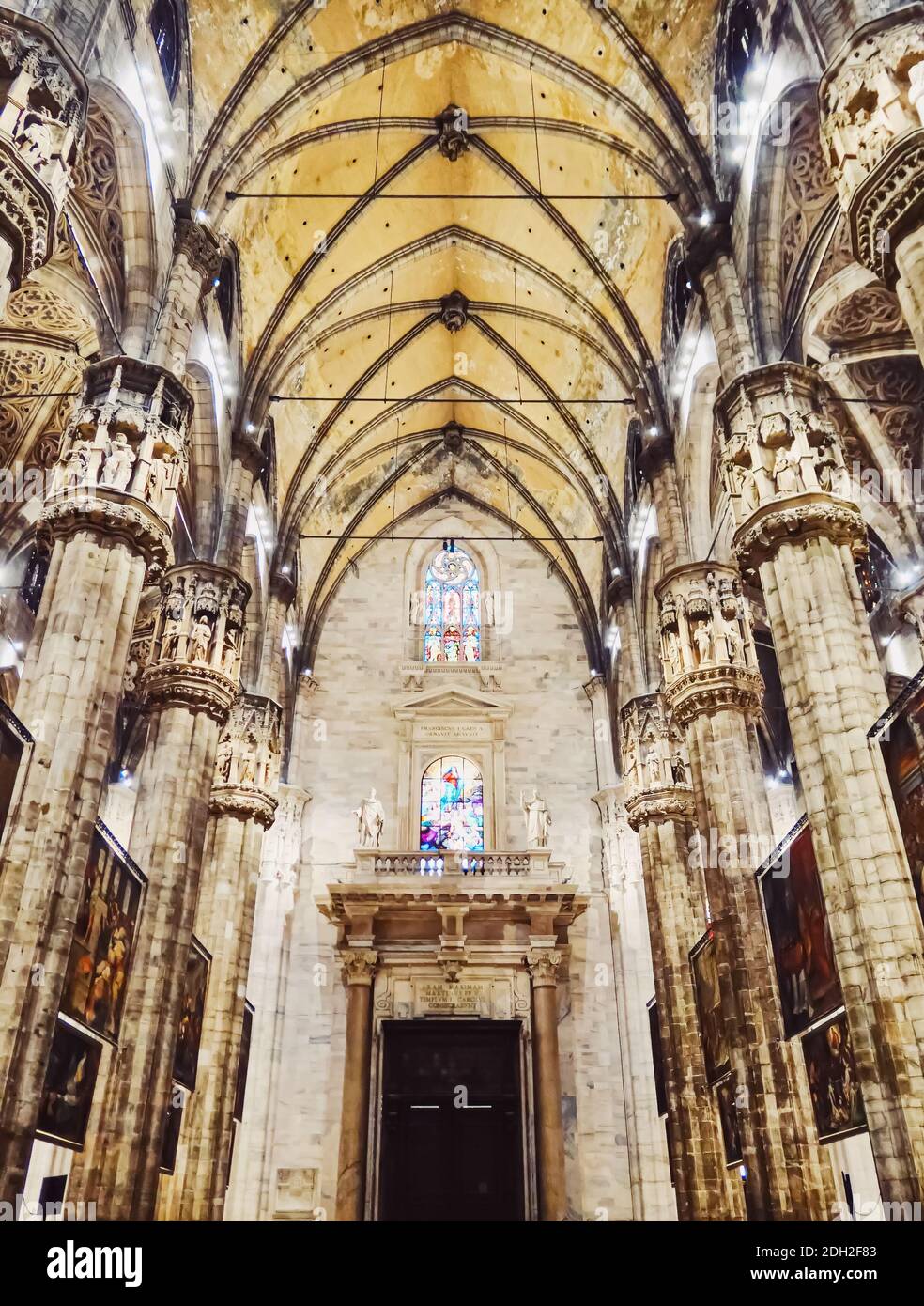 Interior of Milan Cathedral known as Duomo di Milano, historical ...
