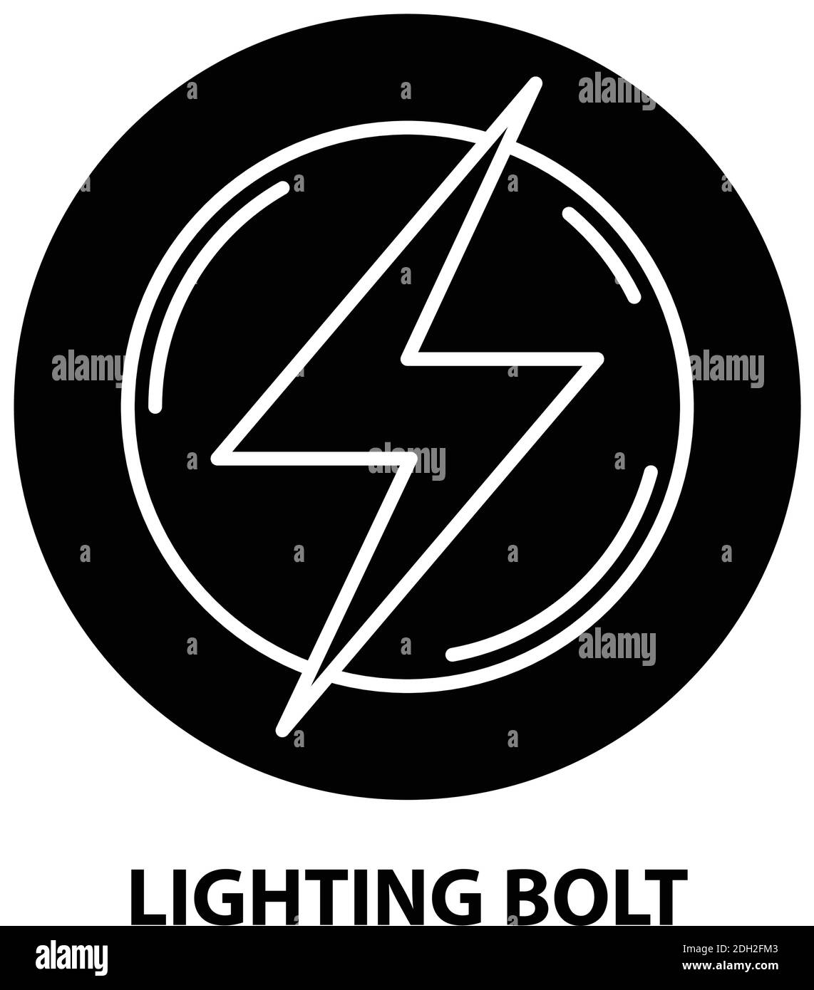 lighting bolt icon, black vector sign with editable strokes, concept ...