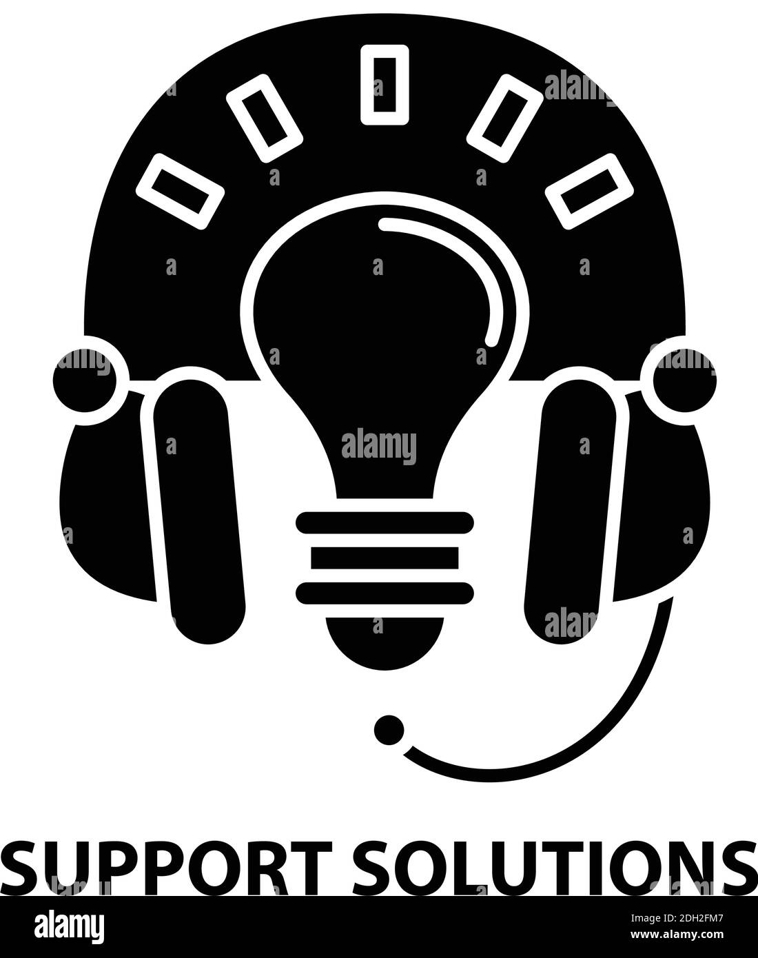 support solutions icon, black vector sign with editable strokes ...