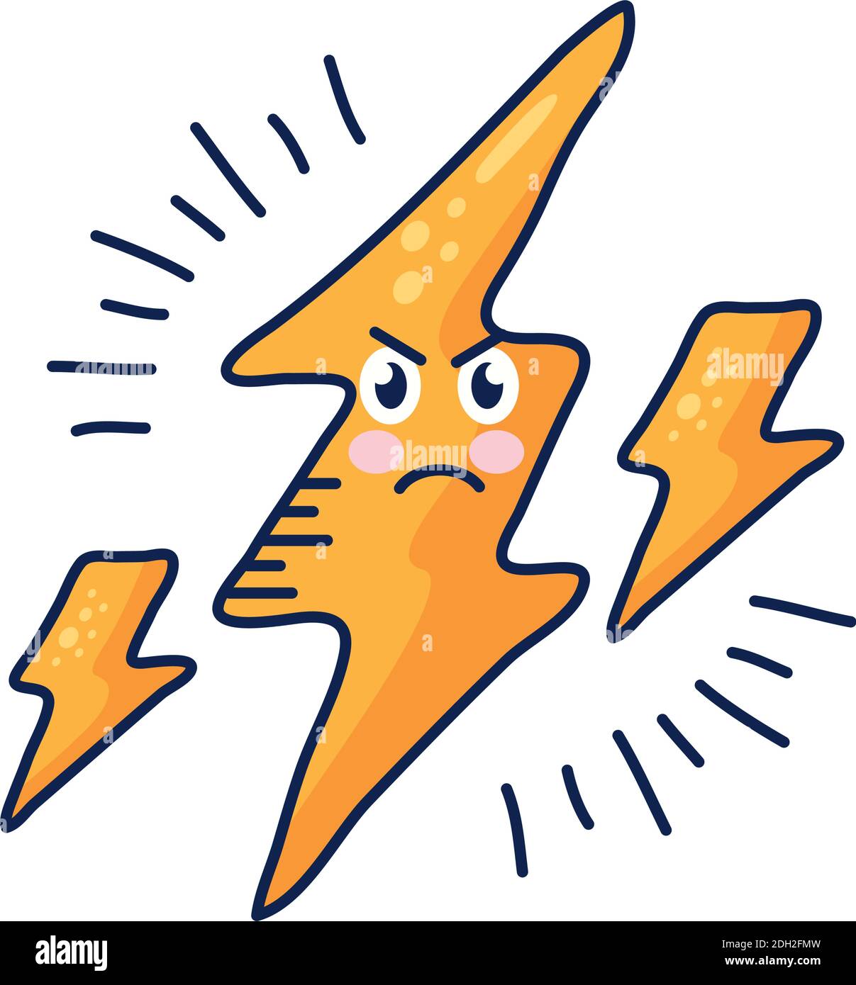 power ray kawaii weather comic character vector illustration design ...