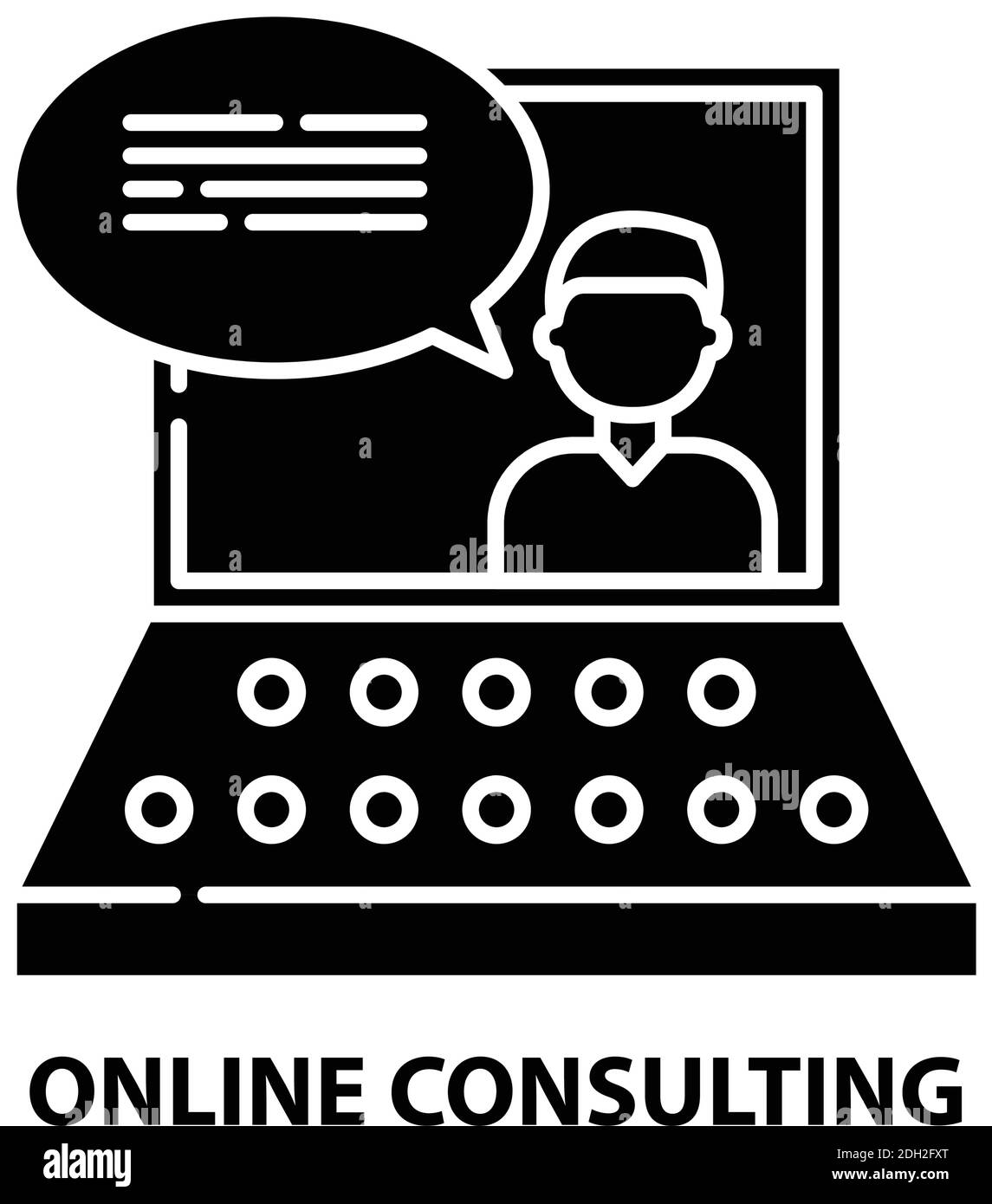 online consulting icon, black vector sign with editable strokes ...