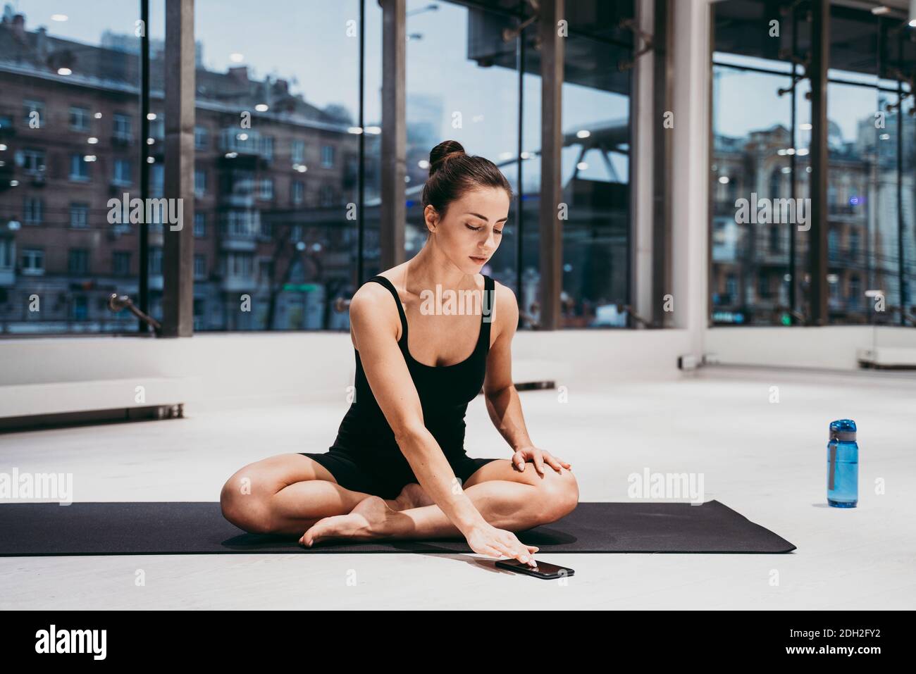 Beautiful girl training in the gym. Russian classic dancer doing ...