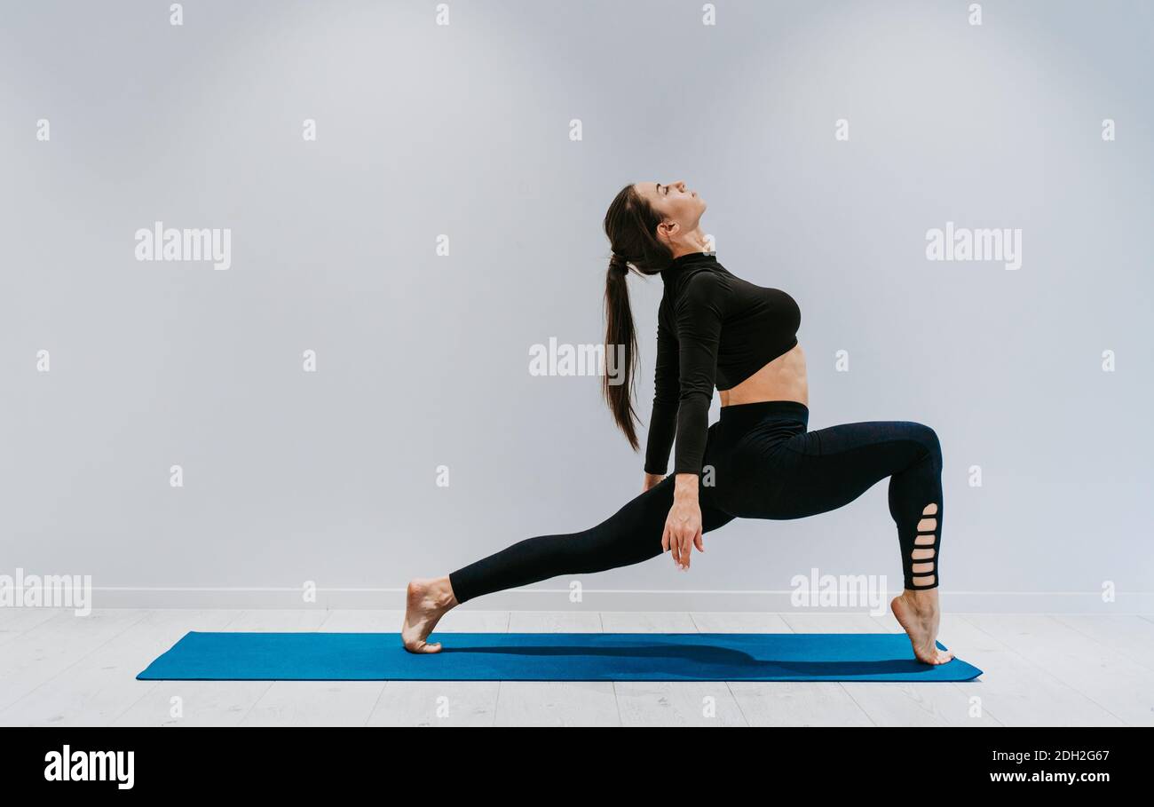 Beautiful girl training in the gym. Russian classic dancer doing ...