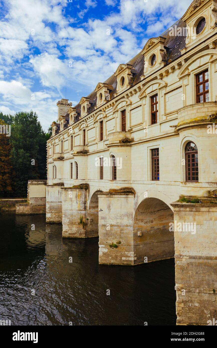 July 23, 2017 the castle of Chenonceau. France. The facade of the ...