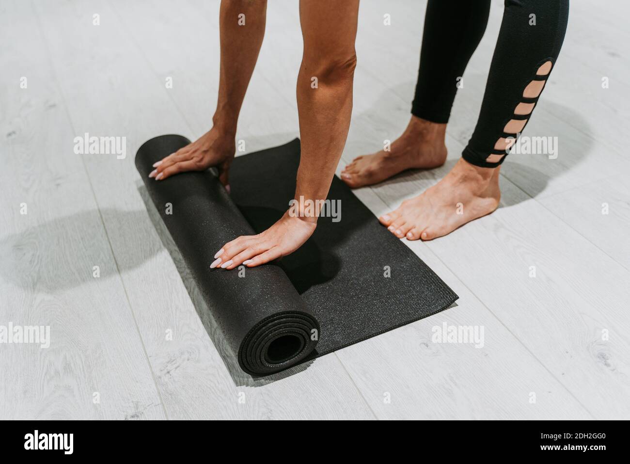 Beautiful girl training in the gym. Russian classic dancer doing ...