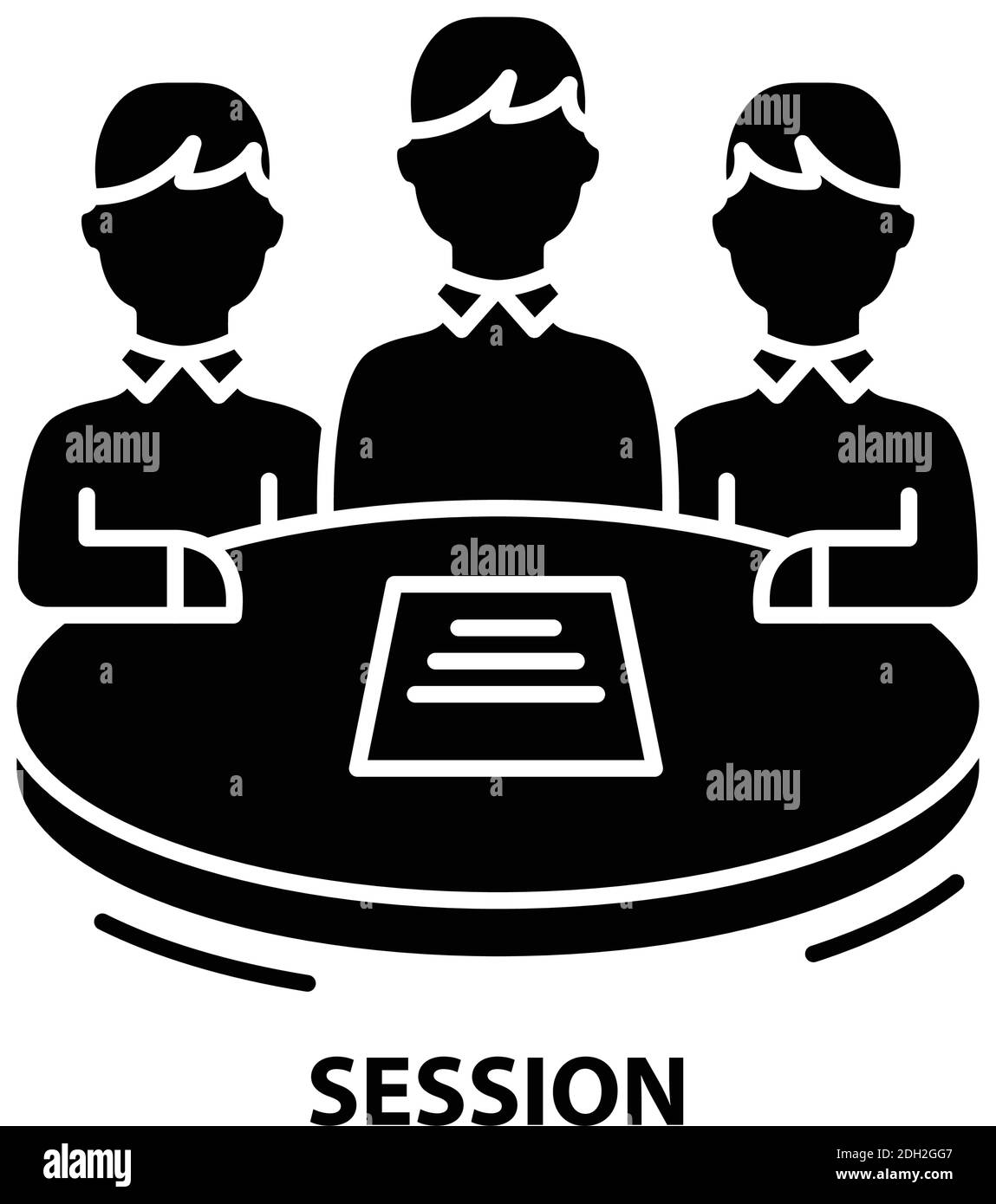 session icon, black vector sign with editable strokes, concept ...