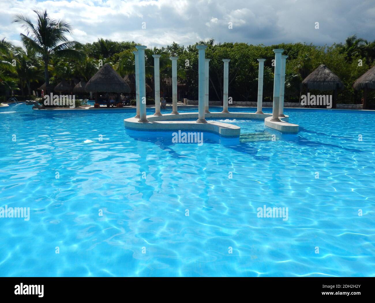 Generic tropical resort swimming pool in a Caribbean resort on the ...