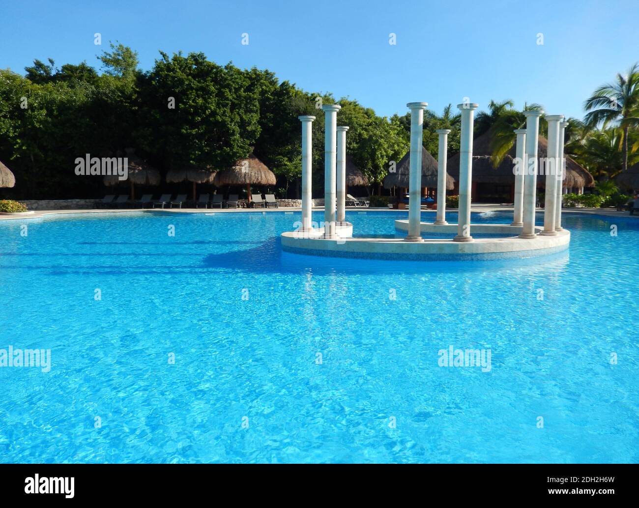 Generic tropical resort swimming pool in a Caribbean resort on the ...