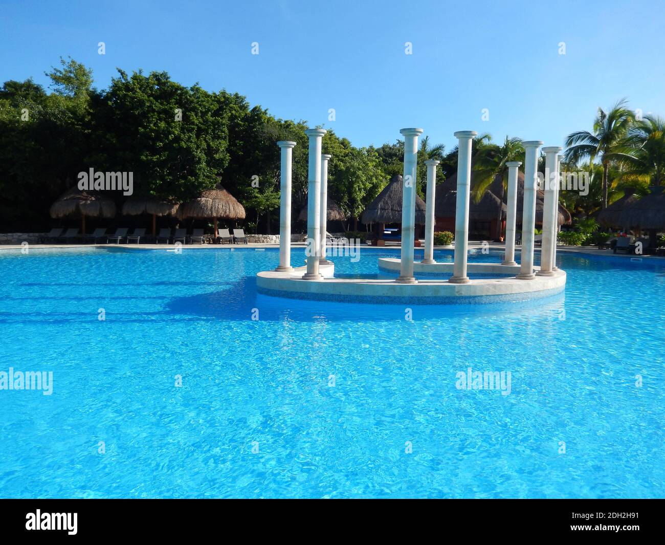 Generic tropical resort swimming pool in a Caribbean resort on the ...