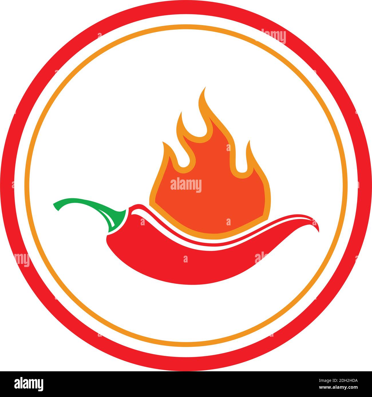 chilli hot spicy icon logo flat vector concept design Stock Vector ...