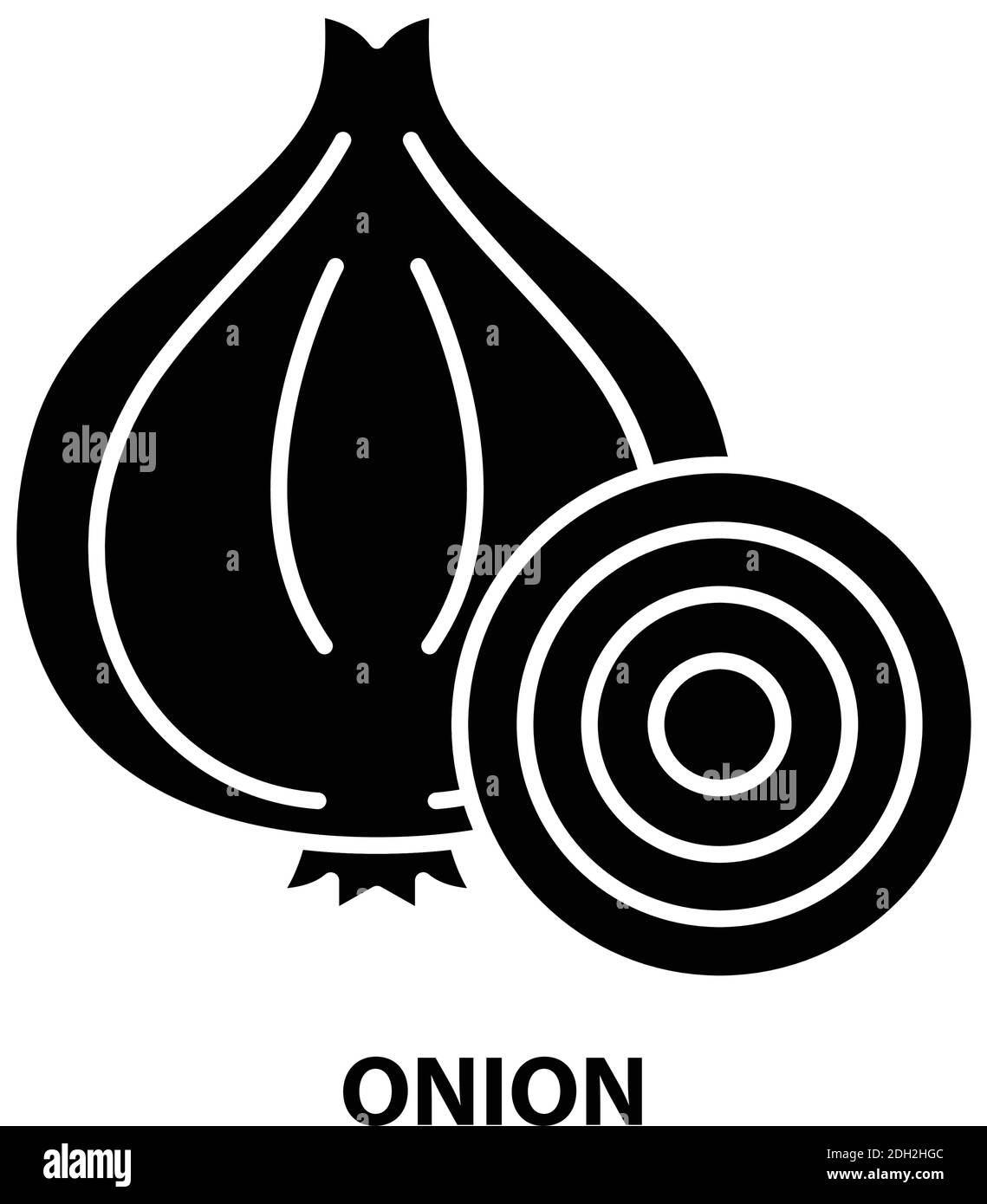 onion icon, black vector sign with editable strokes, concept ...