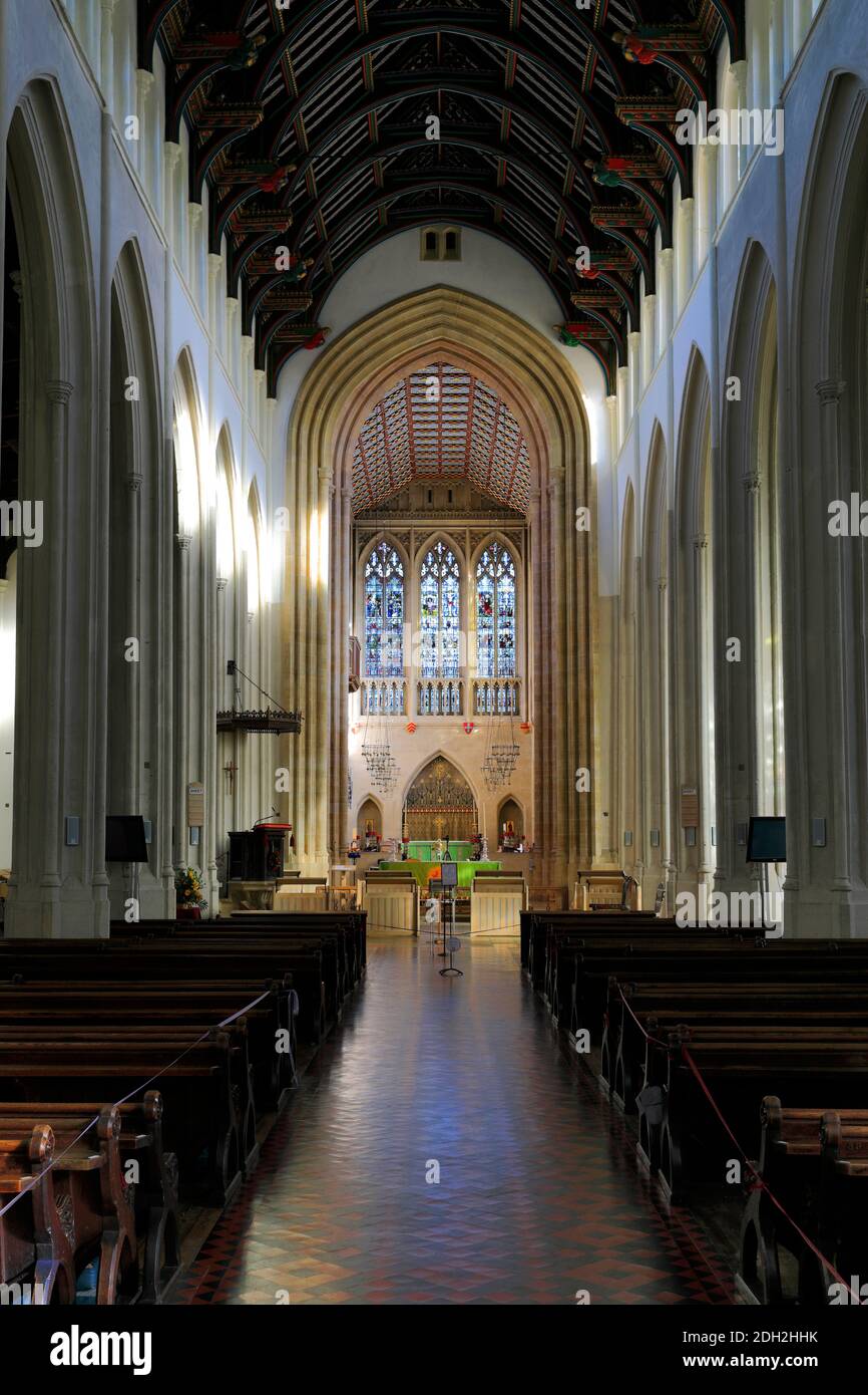 Interior view of St Edmundsbury Cathedral, Bury St Edmunds City ...