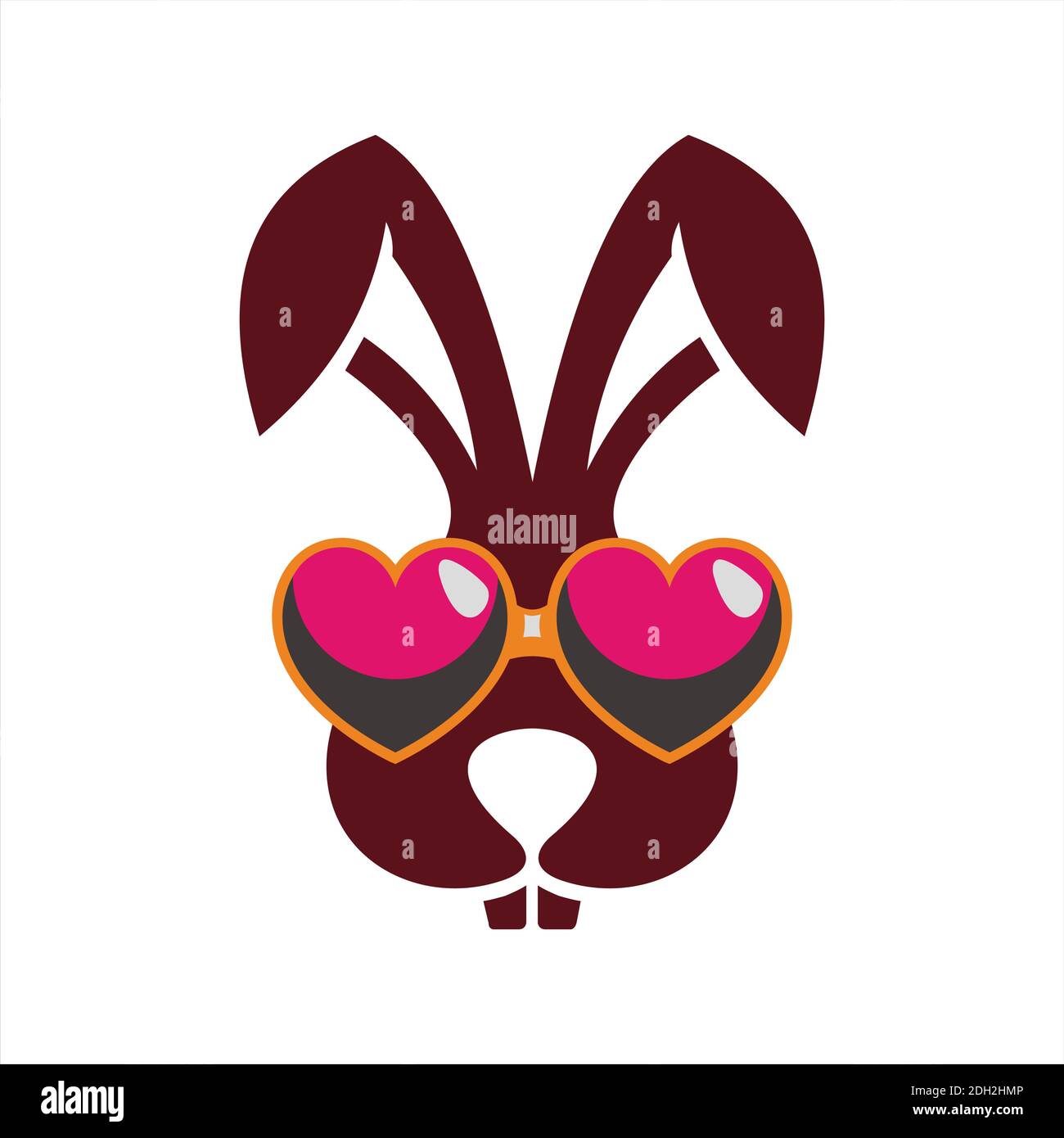 Bunny With Heart Glasses Clipart