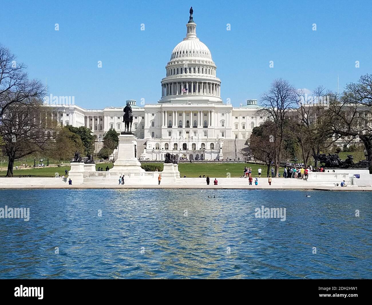 The United States Capitol Building western facade seen across the ...