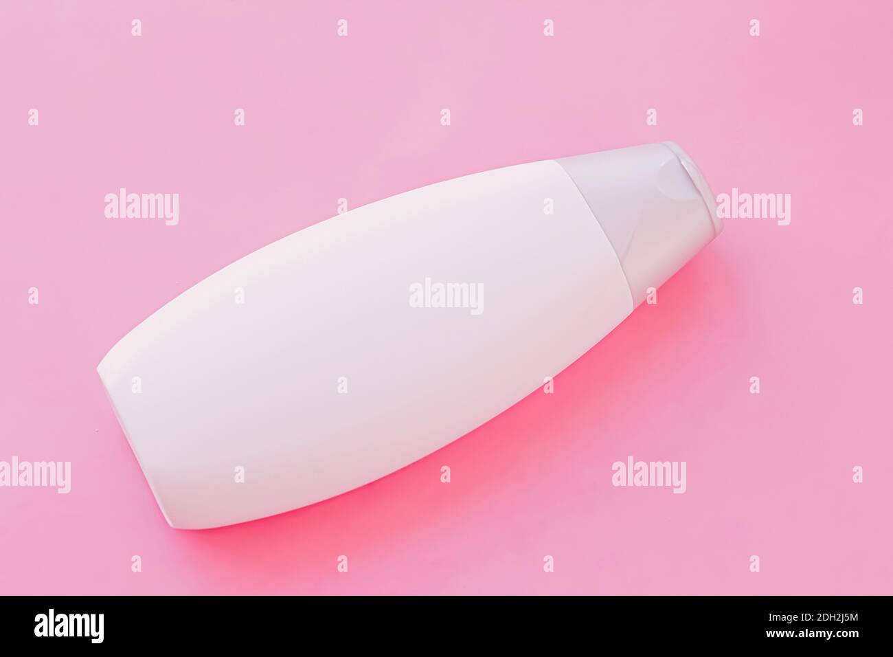 Blank label shampoo bottle or shower gel on pink background, beauty ...