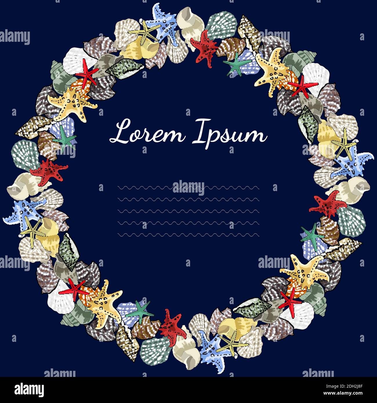 Frame box seashells Stock Vector Images - Alamy