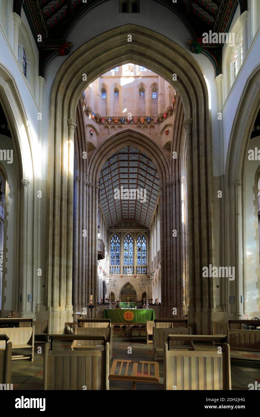 Interior view of St Edmundsbury Cathedral, Bury St Edmunds City ...