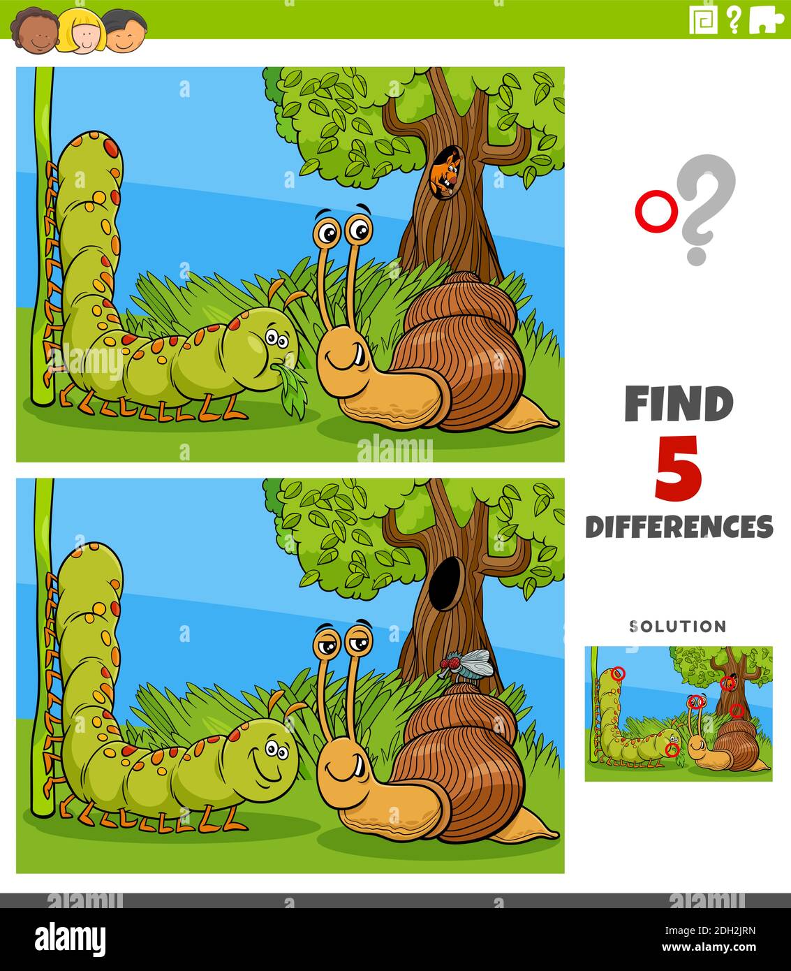 Cartoon illustration of finding the differences between pictures ...