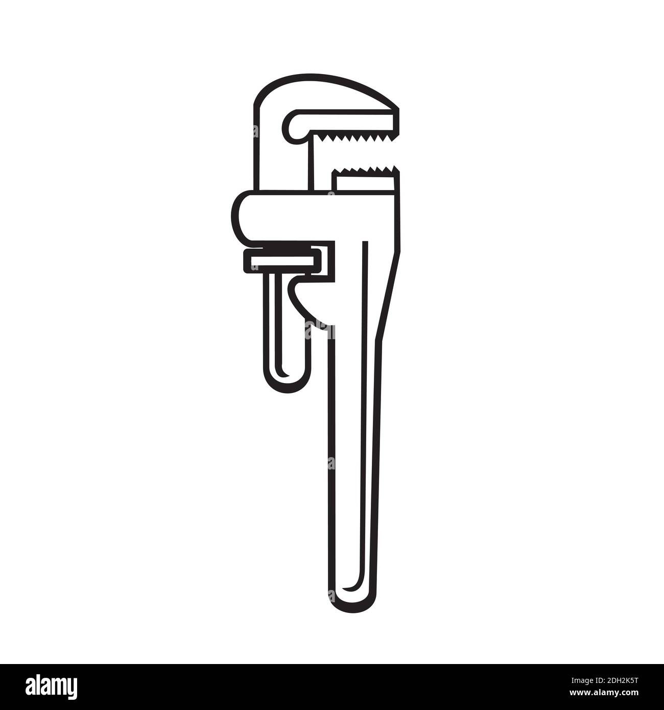 Pipe Wrench Side View Retro Black and White Stock Photo - Alamy