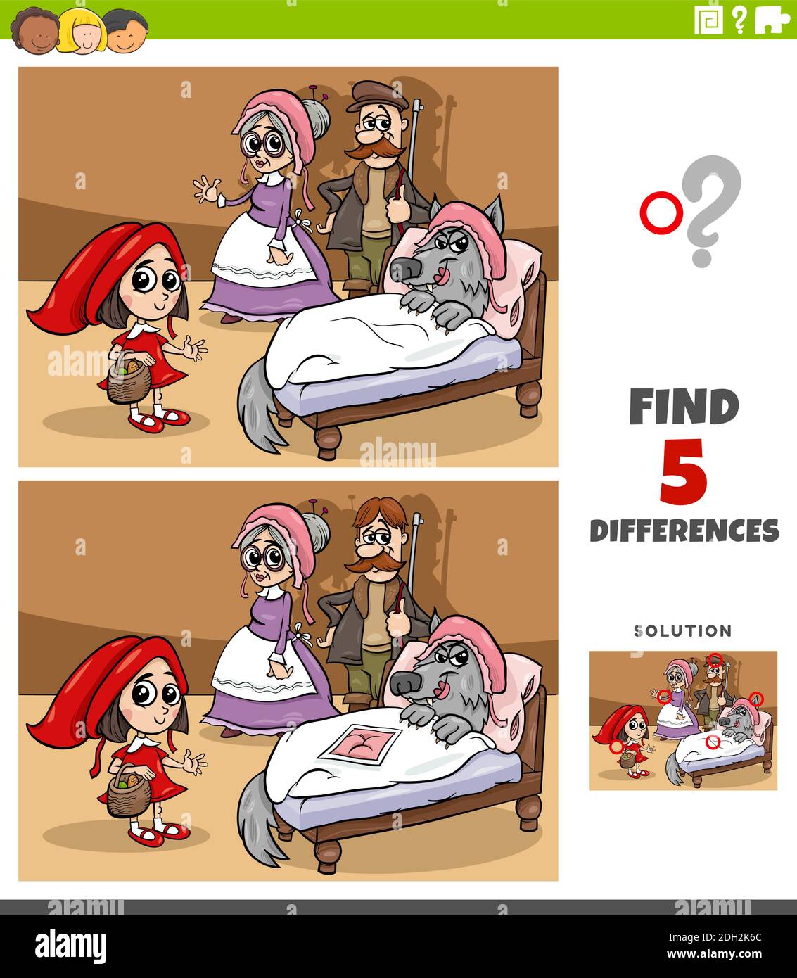 Cartoon illustration of finding the differences between pictures ...