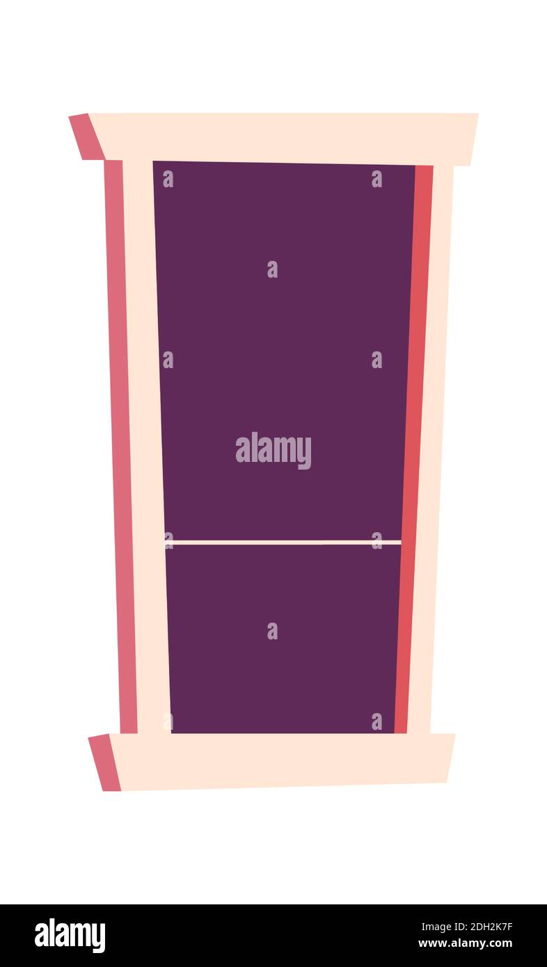 Rectangular window icon, architecture element, facade decor cartoon ...