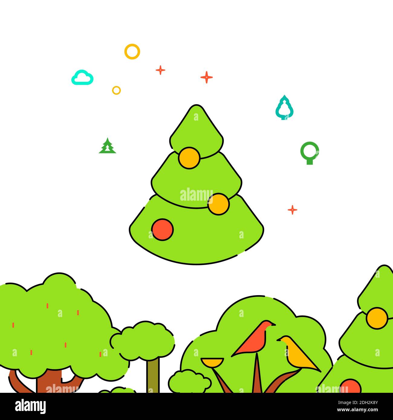 Cute Christmas Tree Borders