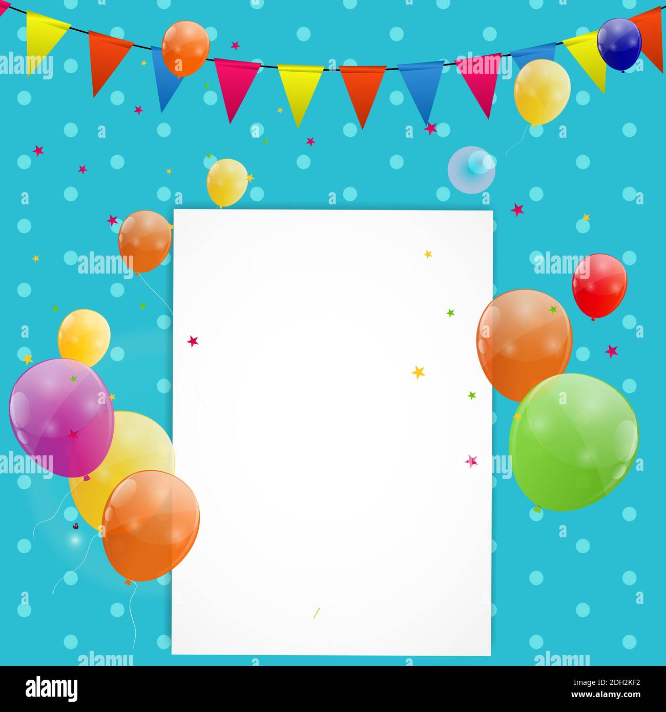 Happy Birthday Card Illustration Stock Photo - Alamy