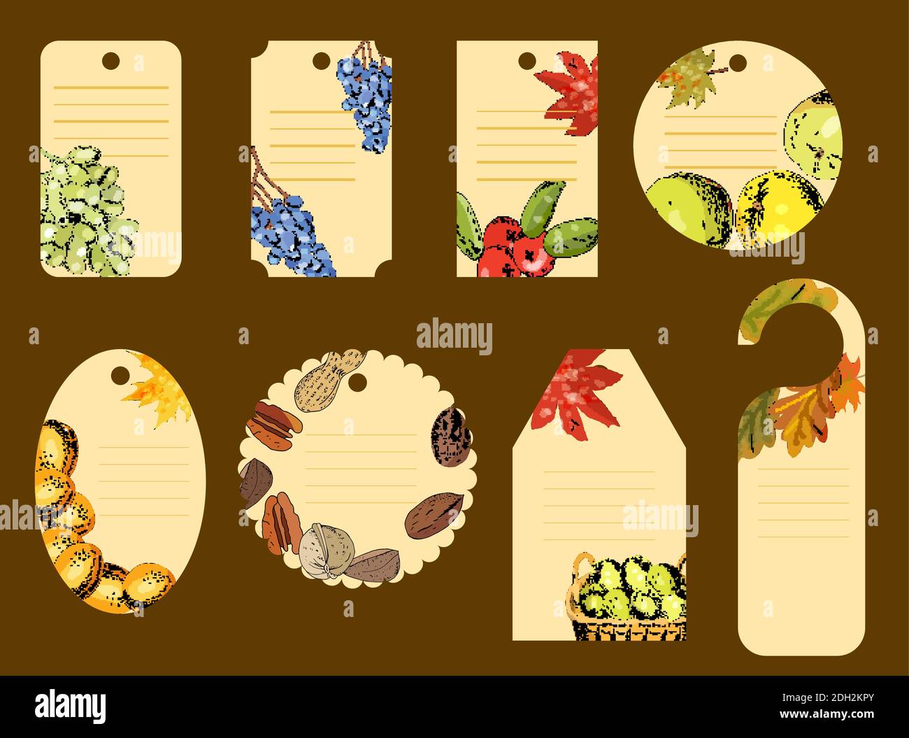 Set of Thanksgiving Day labels for seasonal autumn holiday celebration ...