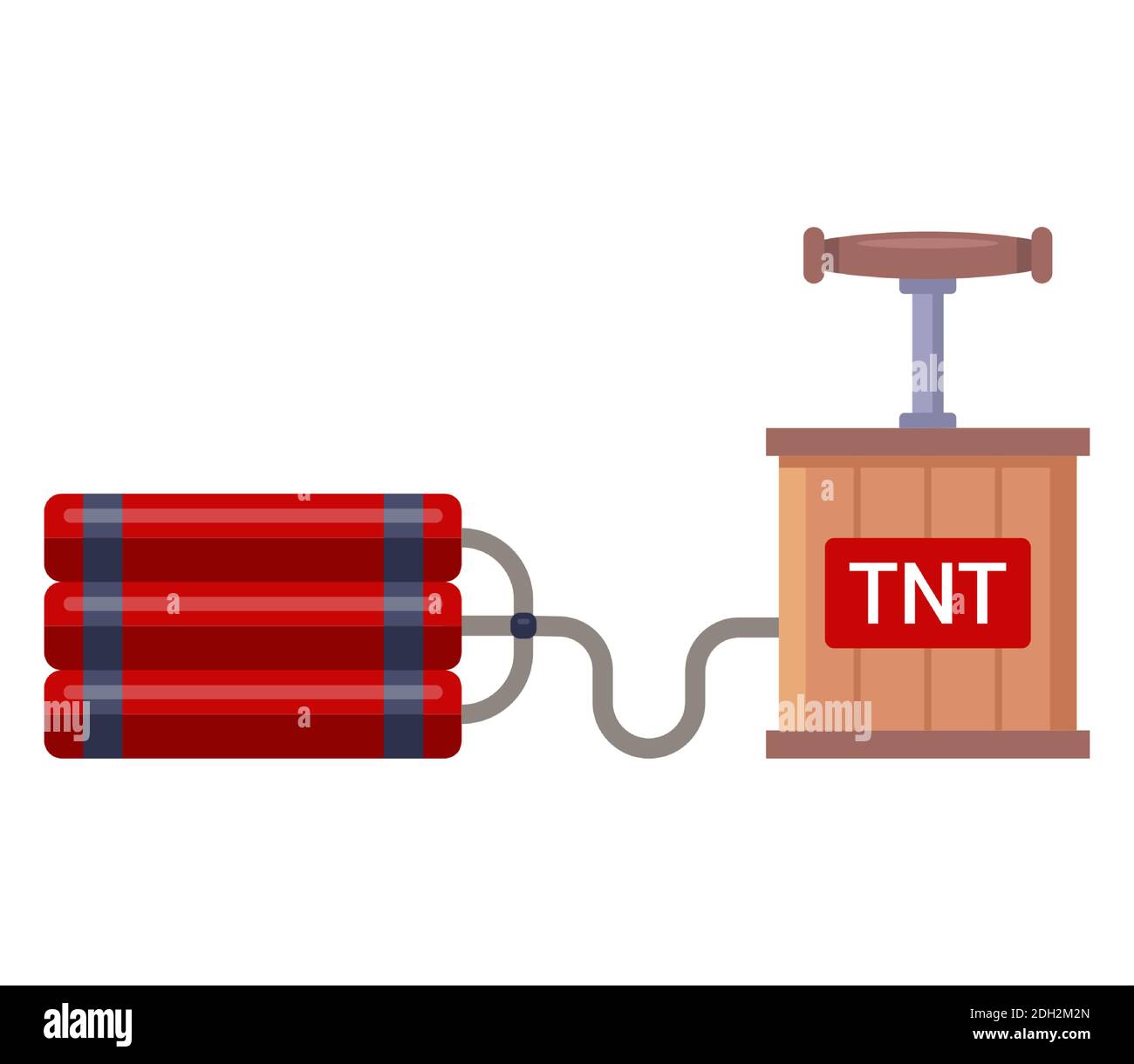 dynamite with detonator for blasting operations. flat vector ...