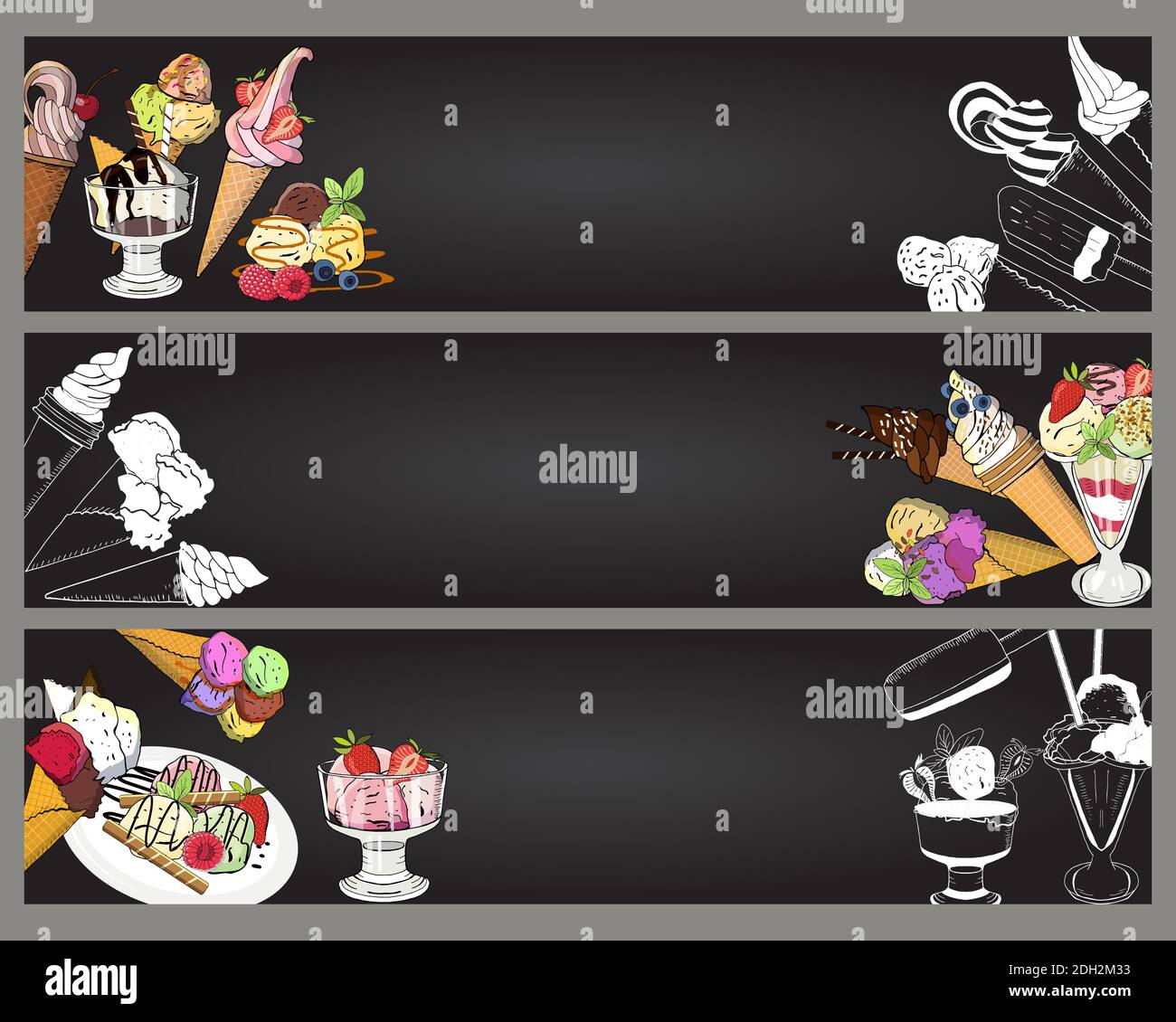 Ice cream horizontal Stock Vector Images - Alamy