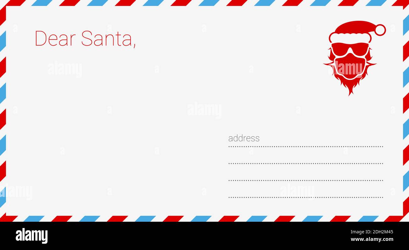 Letter to Santa template. Merry Christmas and happy New Year related ...