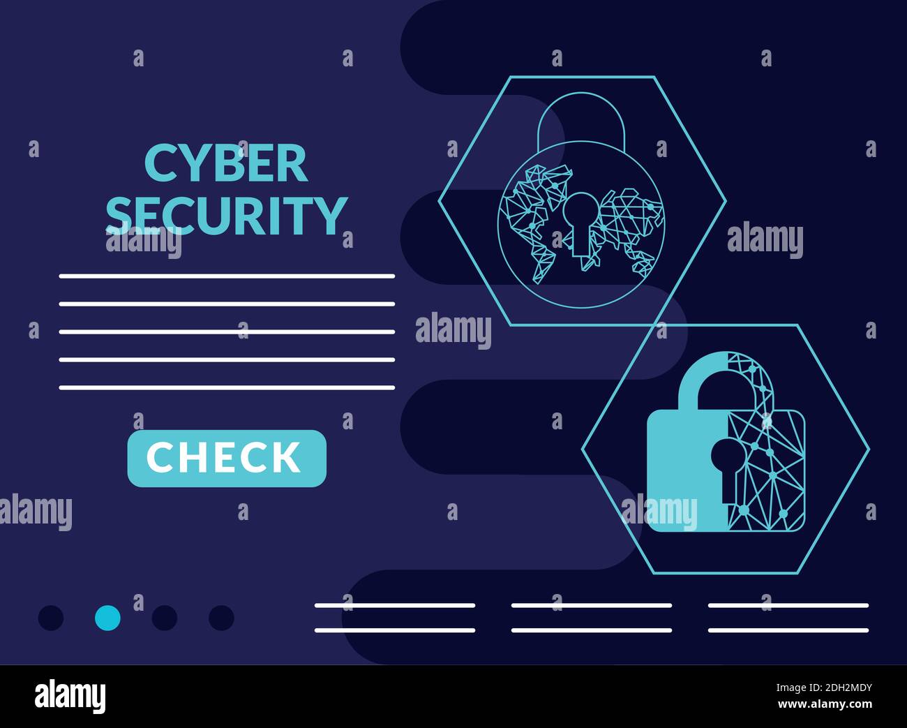 cyber security infographic with padlocks and circuits vector ...