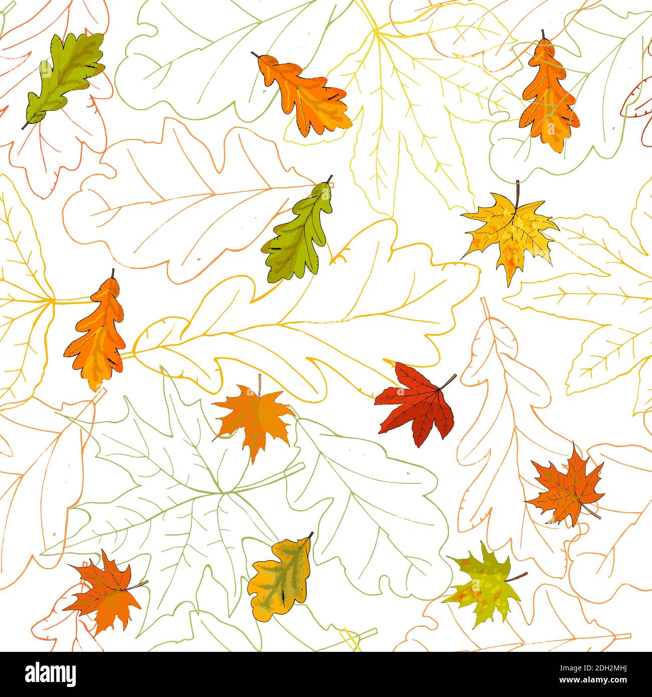 Seamless pattern with fall maple leaves. Vector illustration Stock ...