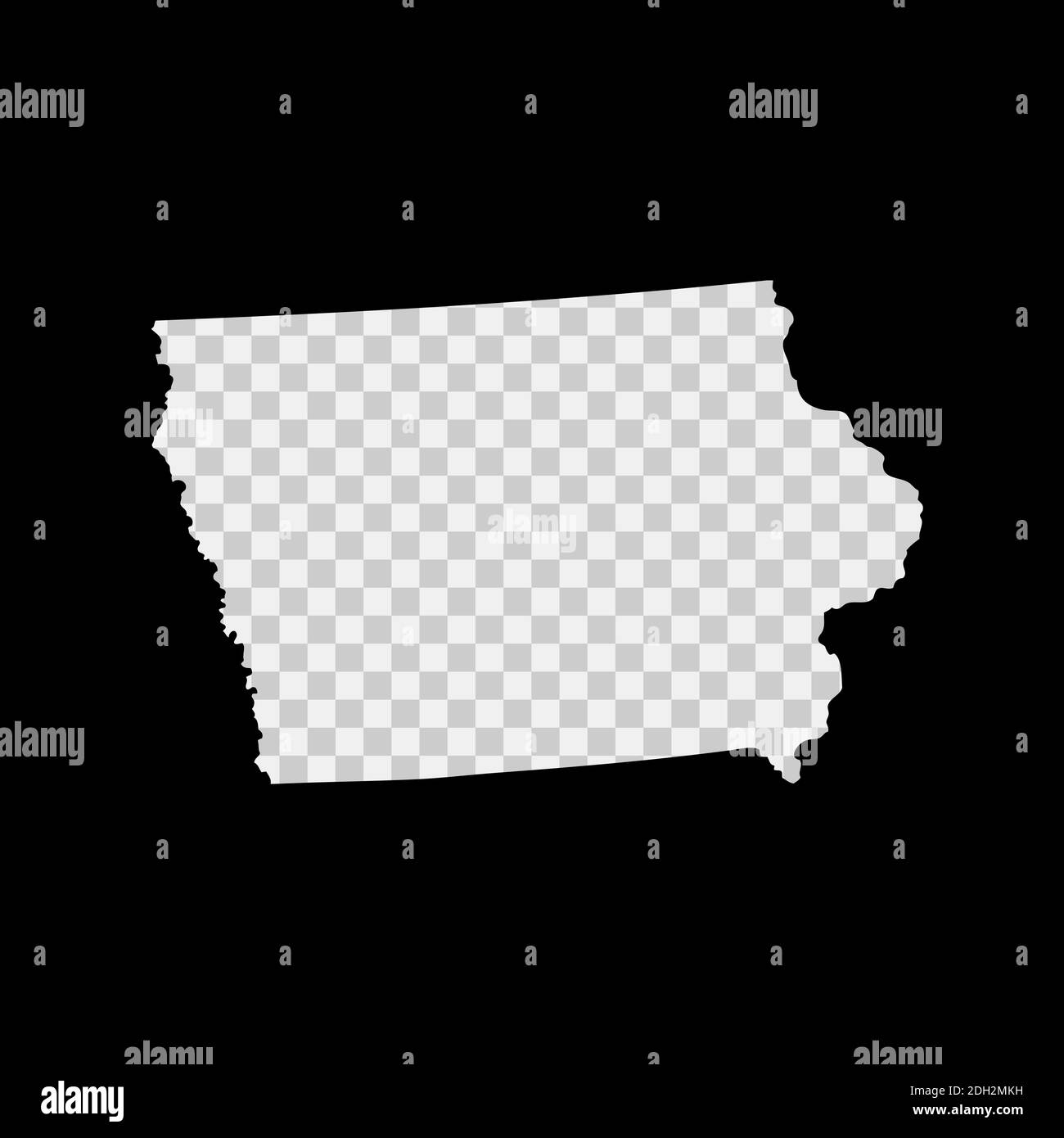 Iowa US state stencil map. Laser cutting template on background. Die ...