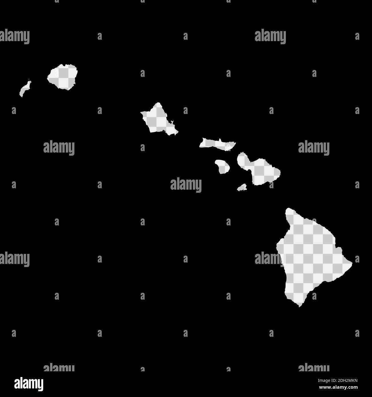 Hawaii US state stencil map. Laser cutting template on background. Die ...