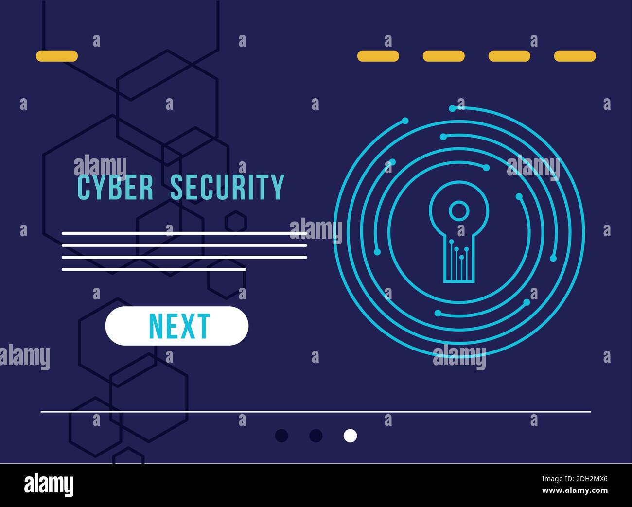 cyber security infographic with key hole in circuit vector illustration ...