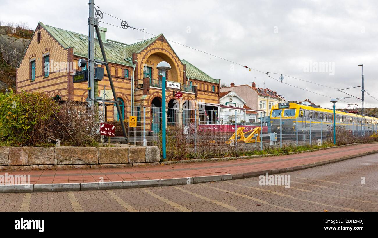 Stromstad, Sweden - November 1, 2016: Train Station Building and ...