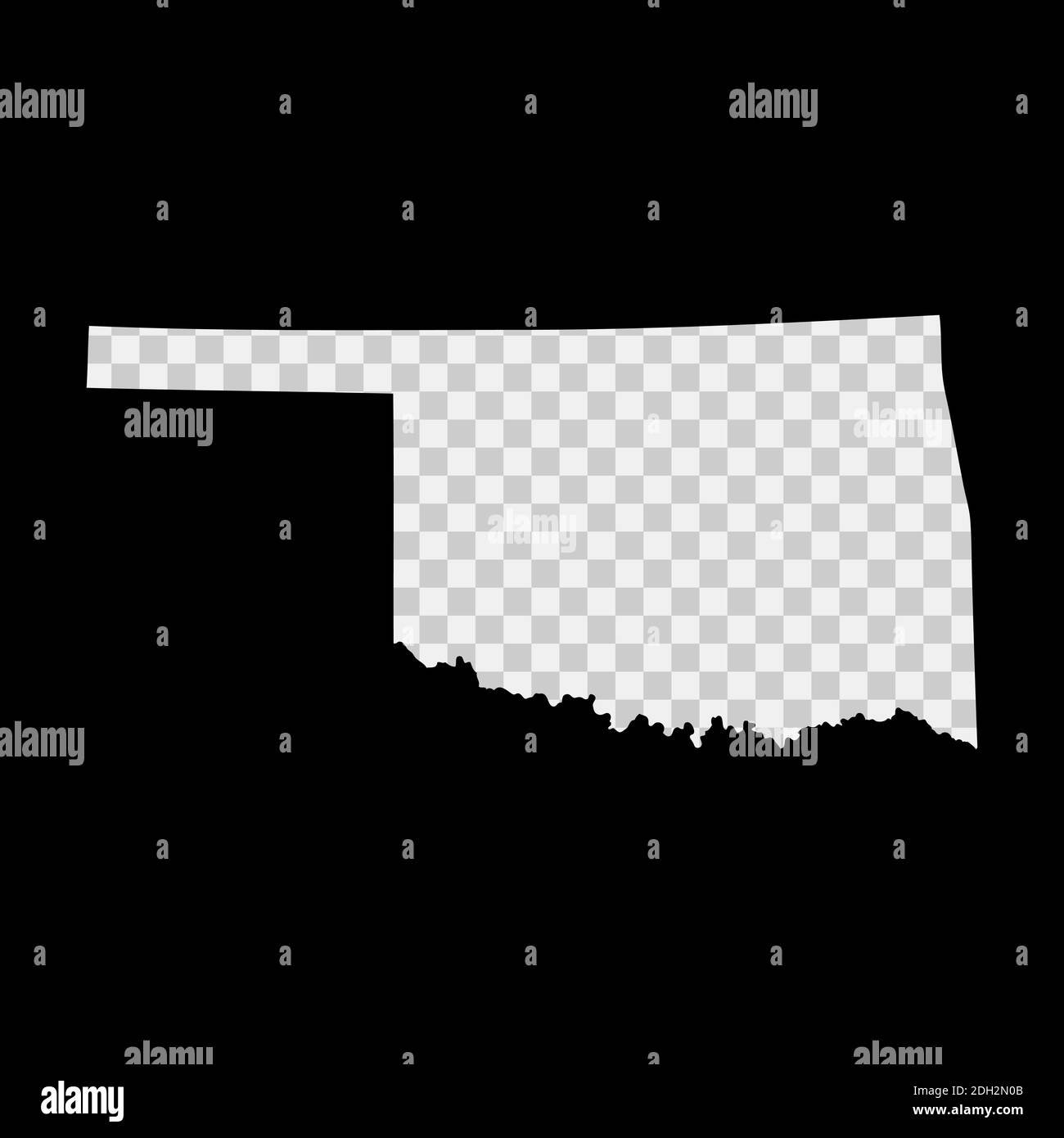 Oklahoma US state stencil map. Laser cutting template on background ...