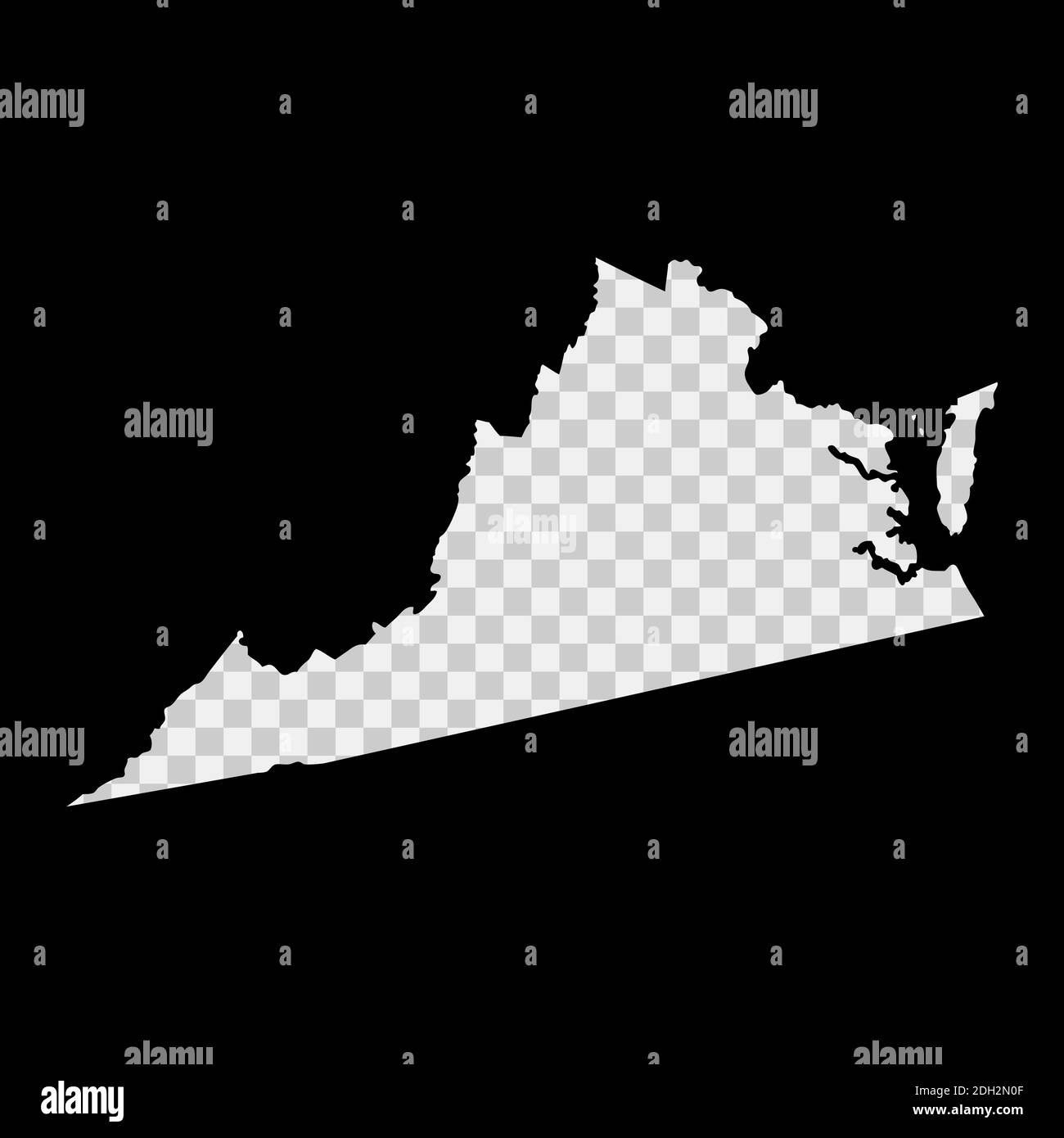 Virginia US state stencil map. Laser cutting template on background ...