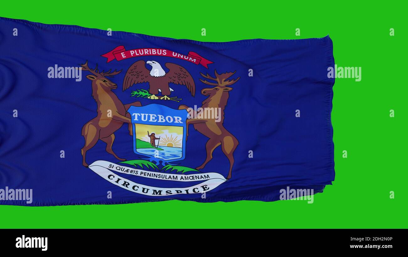 Flag of Michigan on Green Screen. Perfect for your own background using ...