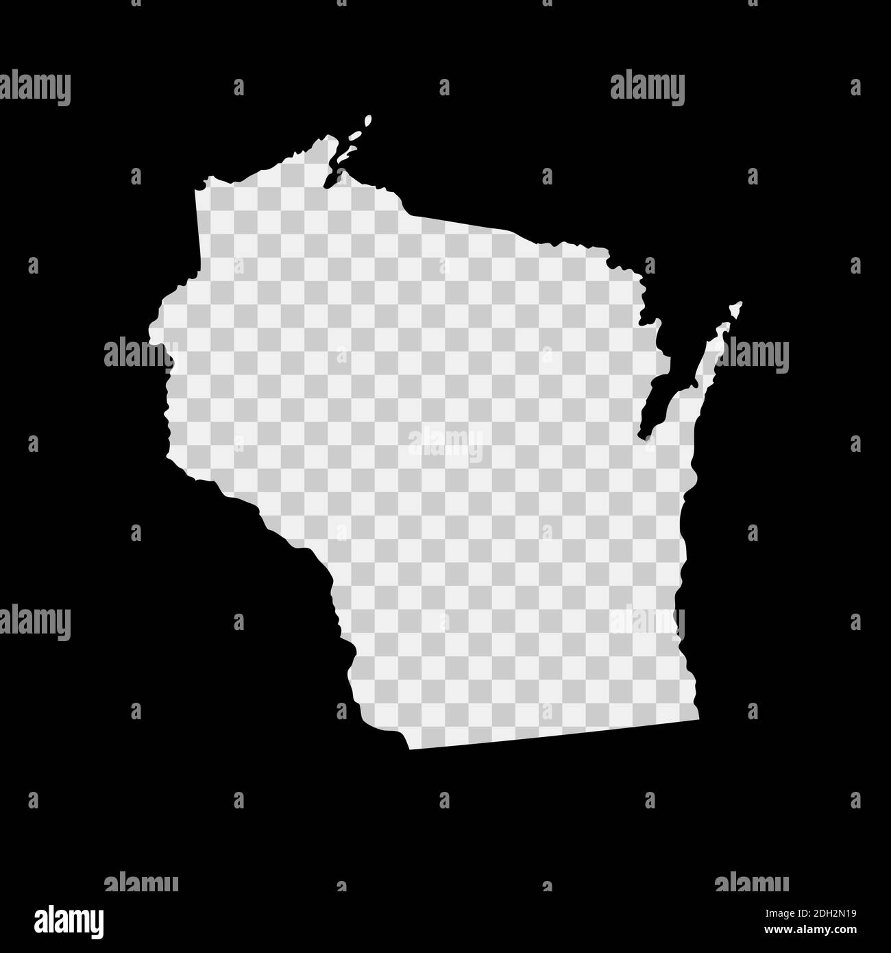Wisconsin US state stencil map. Laser cutting template on background ...