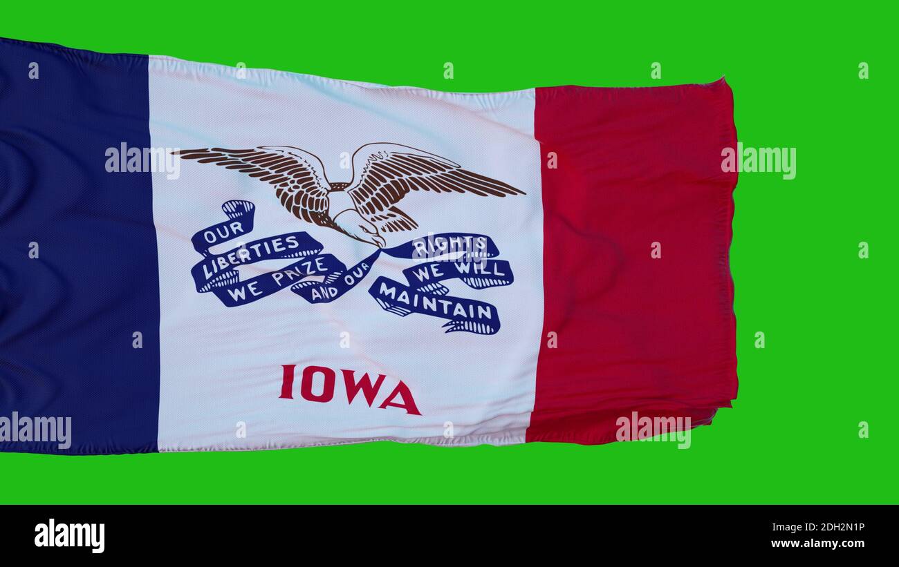 Flag of Iowa on Green Screen. Perfect for your own background using ...